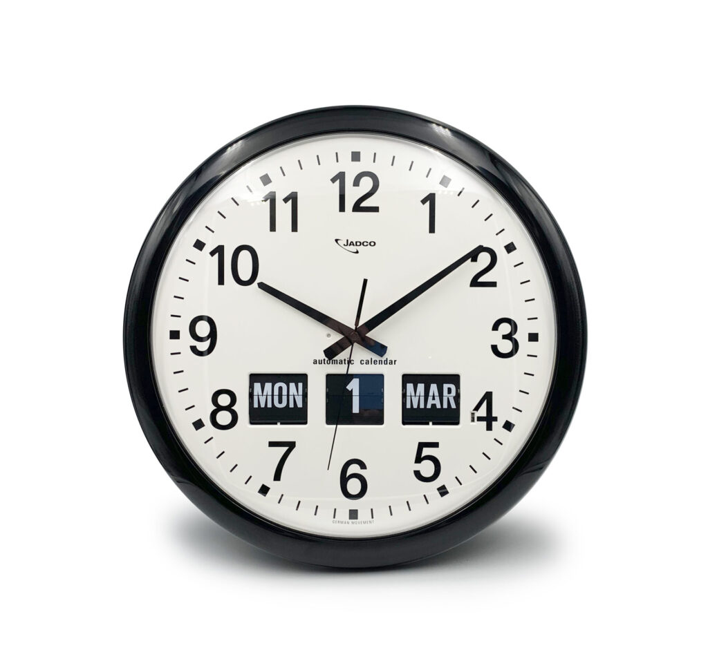 LARGE ANALOGUE CLOCK WITH INSET AUTOMATIC CALENDAR | Jadco Time